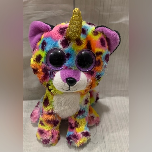 Ty | Toys | Ty Beanie Boos Giselle Unileopard Horn Glitter Eyes | Poshmark